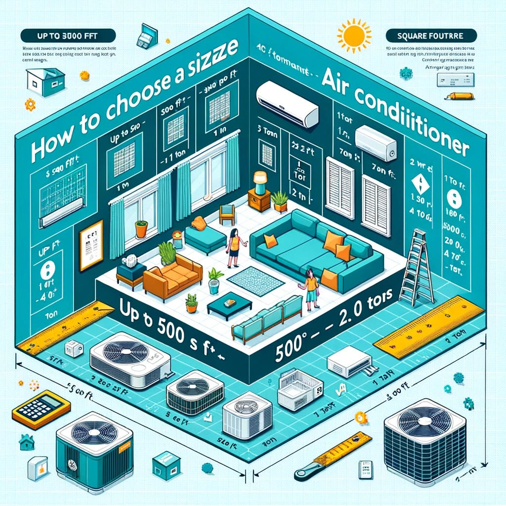guidelines for sizing an air conditioner based on the room's square fo