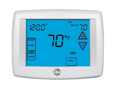 Rheem Ruud Touchscreen Thermostat (GE: 1H/2C, HP: 3H/2C) - Modulating