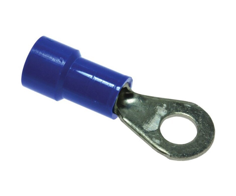 Rheem #8 Stud Blue Vinyl Insulated Ring Terminal - 16-14 AWG (Blister